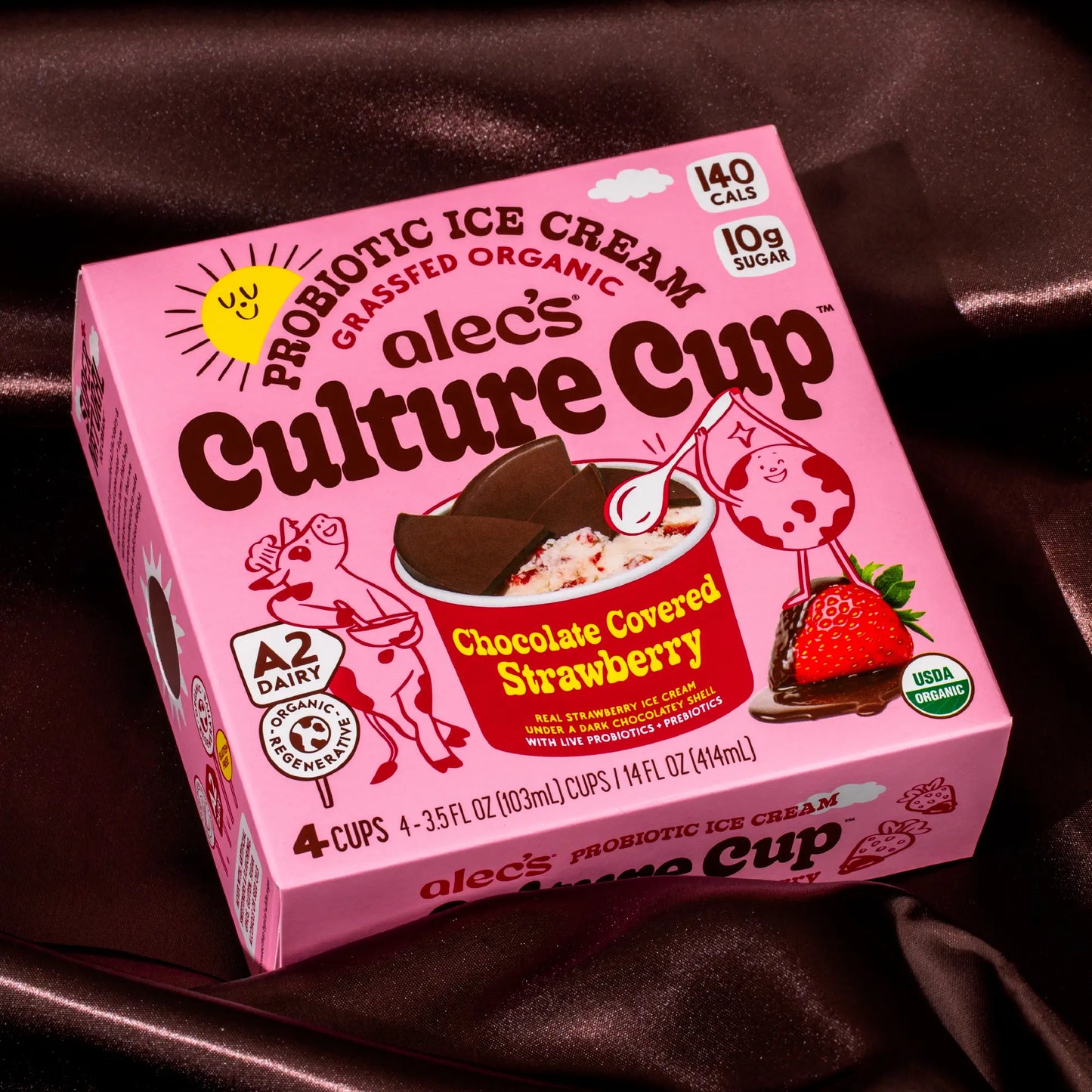 Culture Cup: Chocolate Covered Strawberry 4-Pack – Alec's Ice Cream
